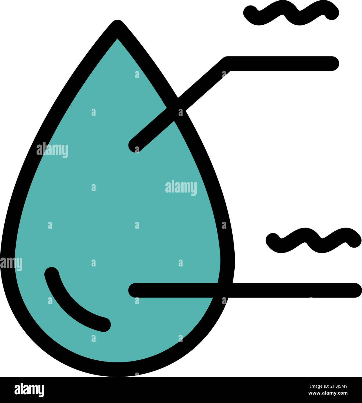 Drop with footnotes icon. Outline drop with footnotes vector icon color ...