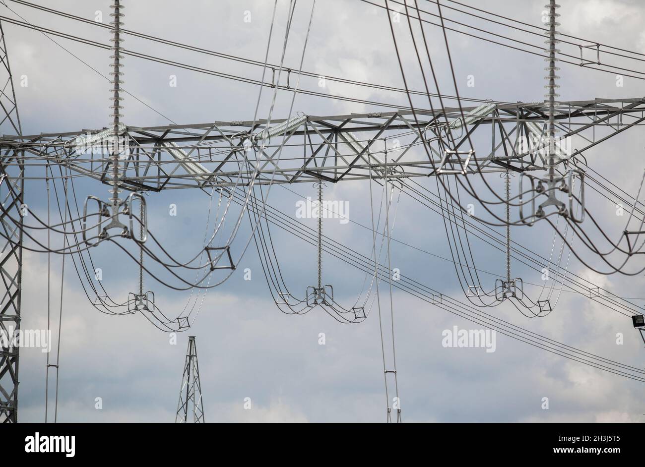 Industrial Power Lines and High Voltage Lines Electricity. High quality ...