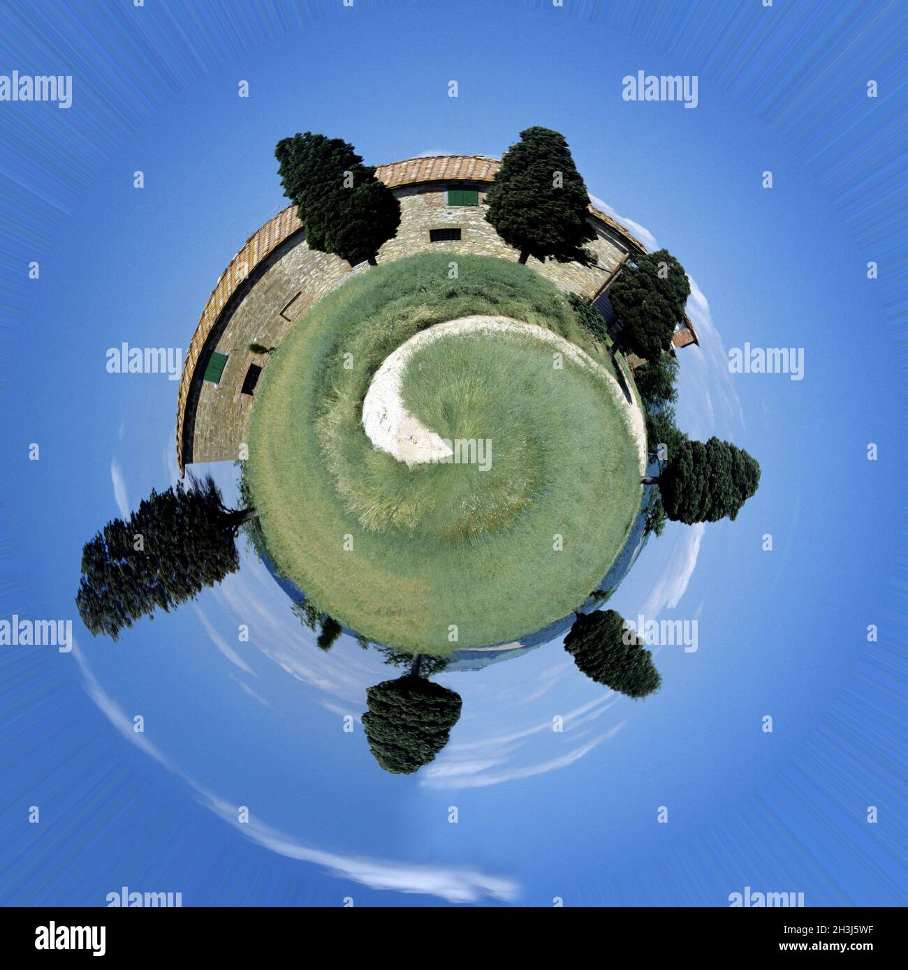 Tuscany, landscape in Tuscany, landscape, photo effect; distortion ...