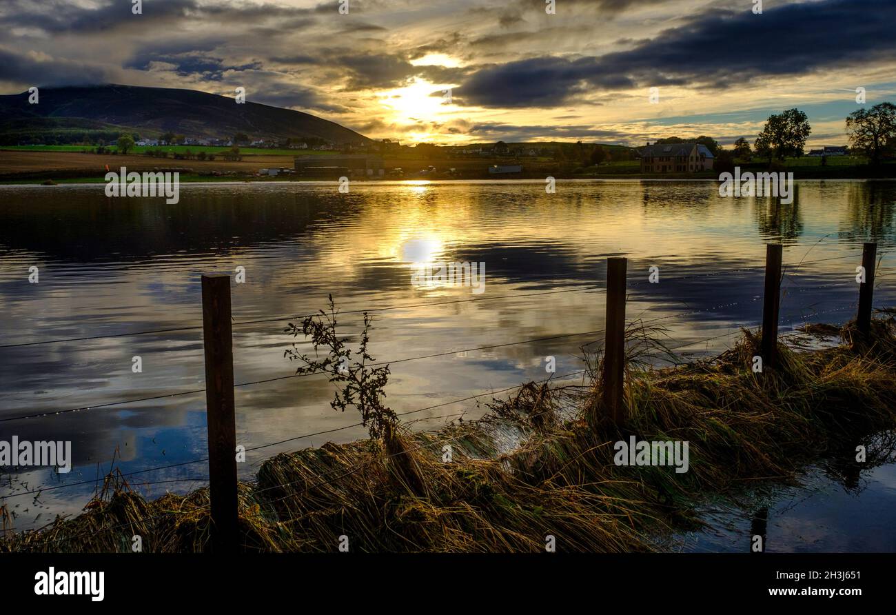 The River Clyde at Thankerton in South Lanarkshire, Scotland, flooding ...