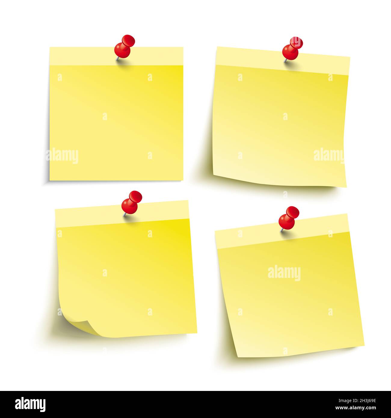 Yellow Sticks 4 Red Pins Stock Photo - Alamy