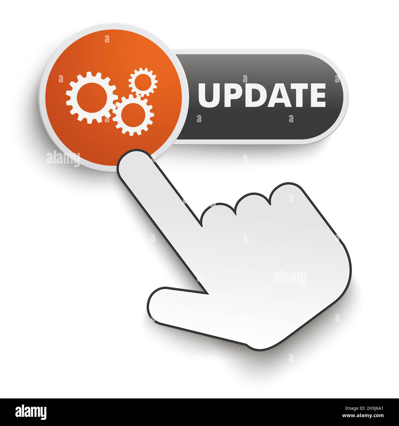 Update Button Hand Cursor Stock Photo - Alamy