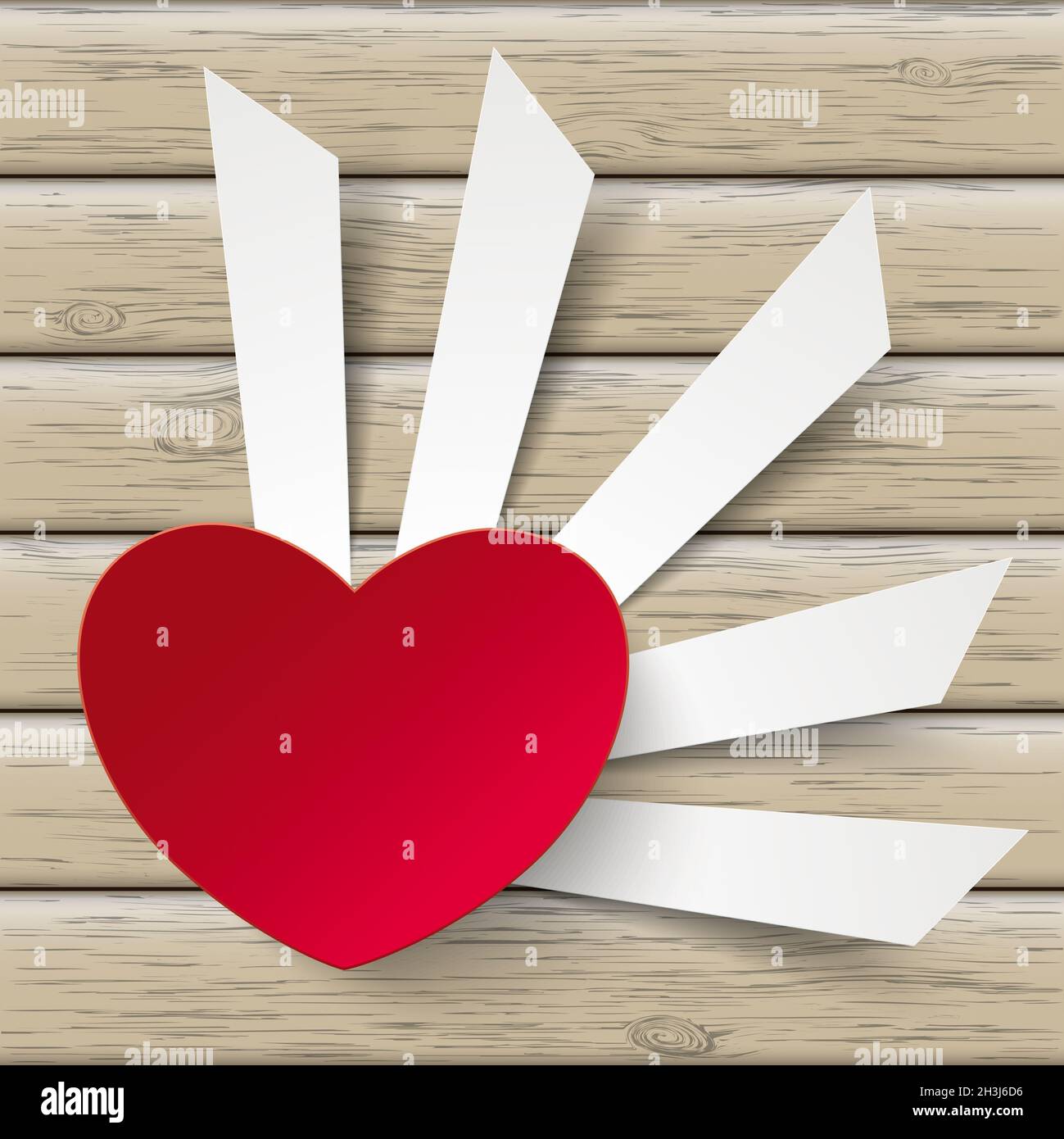Red Heart Cutting Banners Stock Photo - Alamy