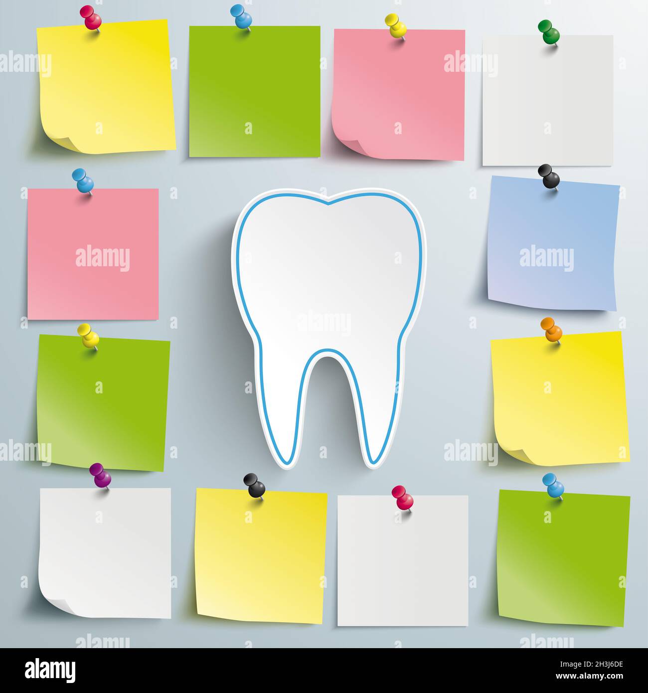 Tooth Stickers Thumbtacks Stock Photo - Alamy