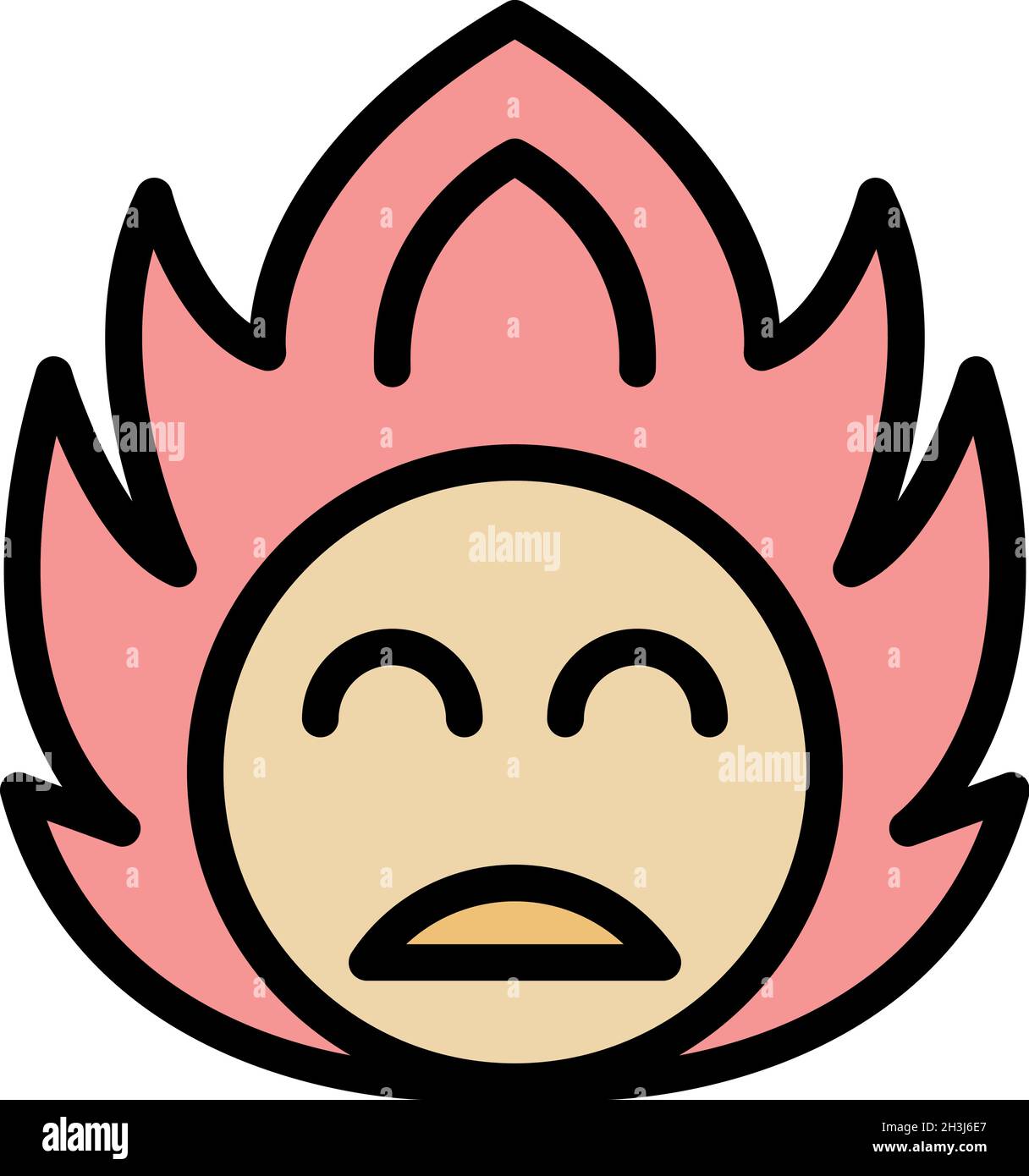 Smile on fire icon. Outline smile on fire vector icon color flat ...
