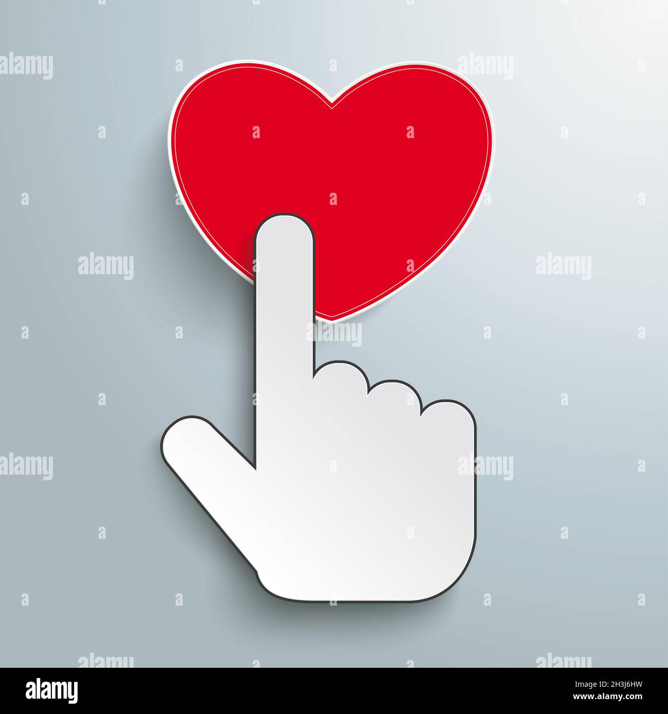 Mouse Cursor Click Hand Heart PiAd Stock Photo - Alamy