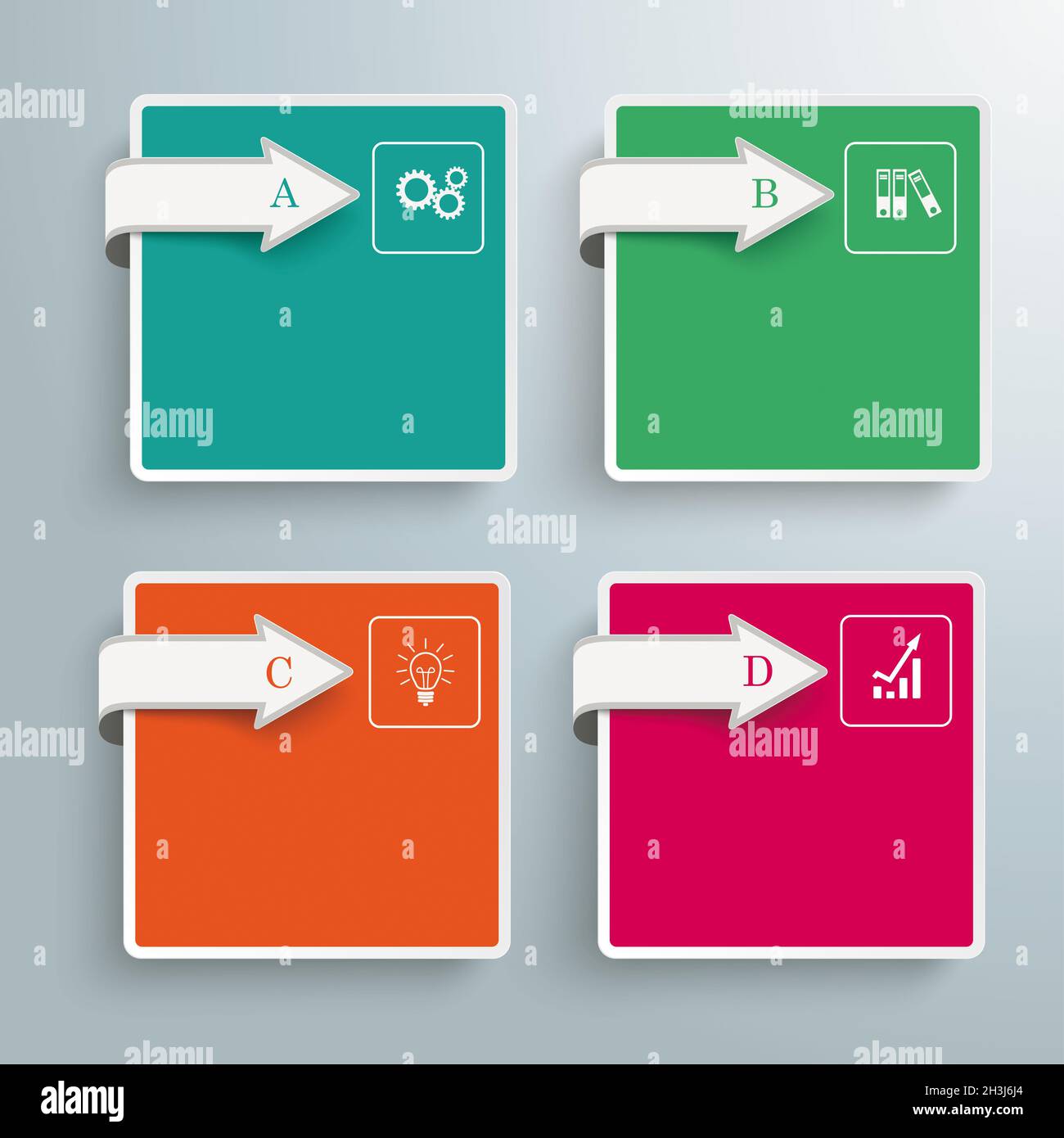 4 Squares Arrows Infographic PiAd Stock Photo - Alamy