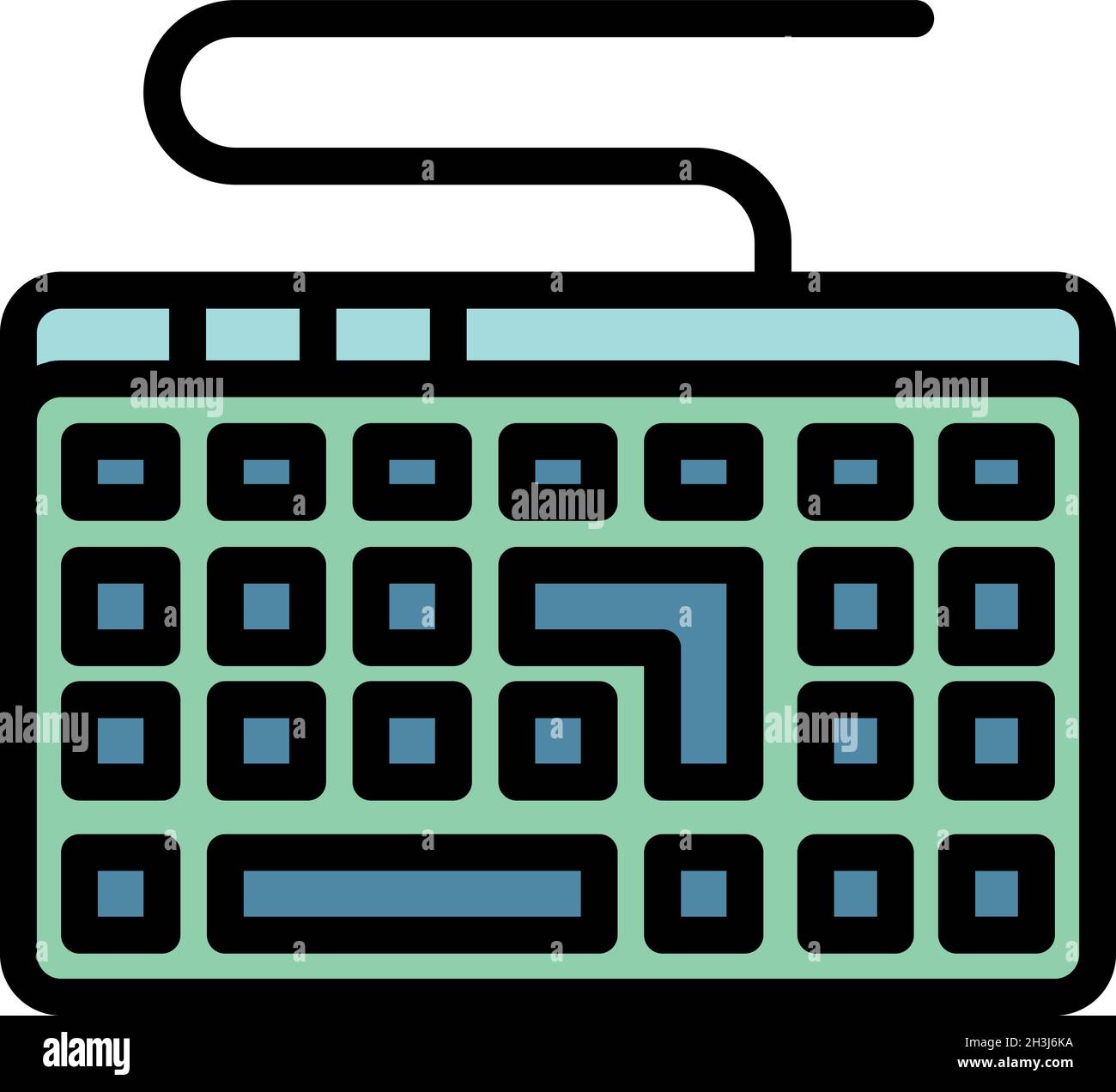 Programming Keyboard Icon Outline Programming Keyboard Vector Icon Color Flat Isolated Stock