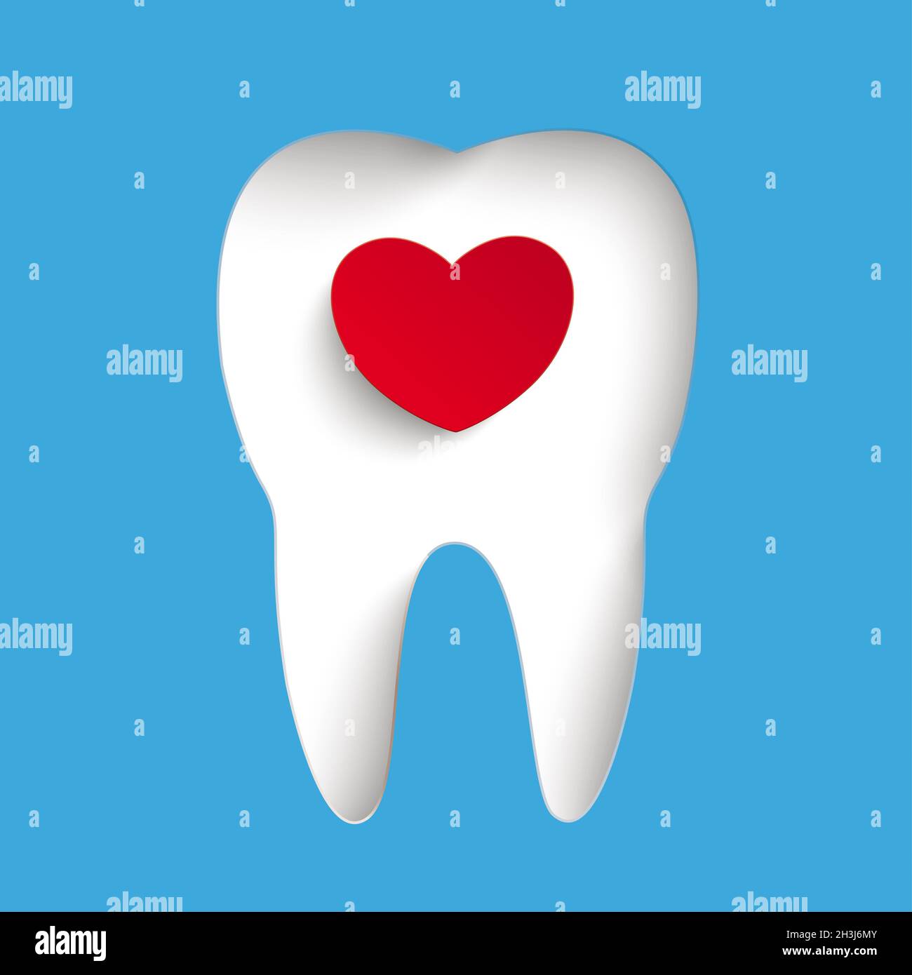 Blue Background Tooth Hole Heart Stock Photo - Alamy