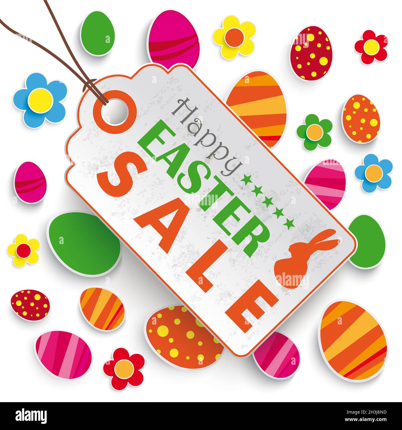 Easter Price Sticker White Stock Photo - Alamy