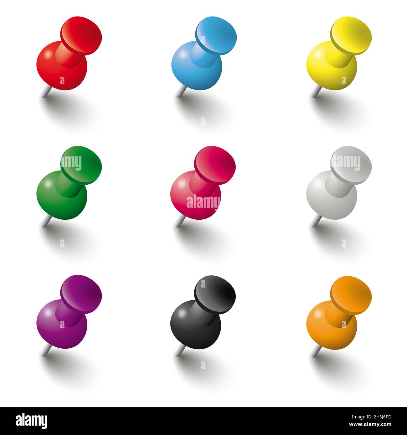 Colored Pins Set Stock Photo - Alamy