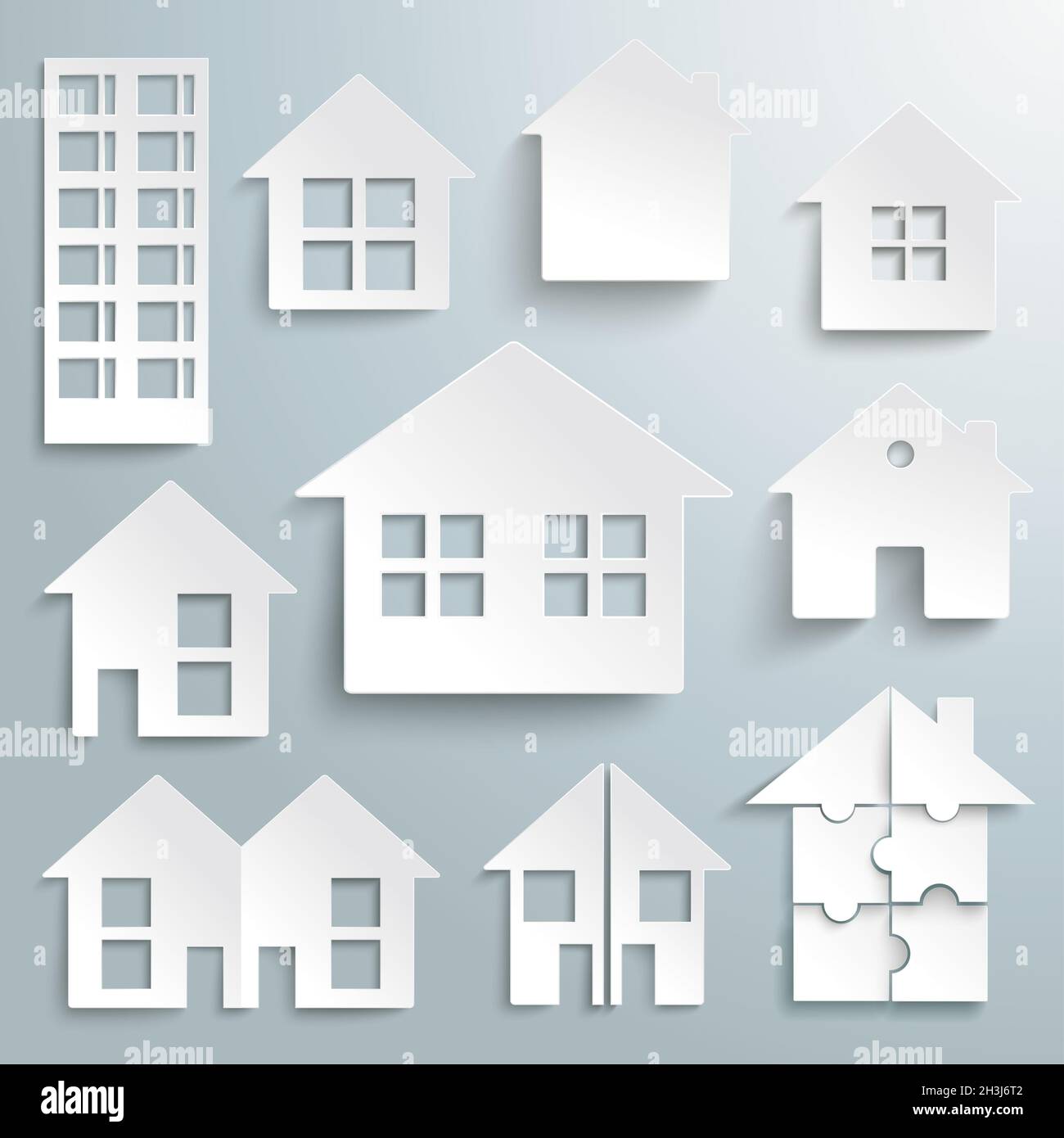 Paper House Set PiAd Stock Photo - Alamy