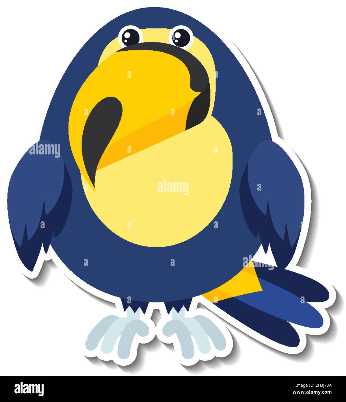 Cute chubby bird animal cartoon sticker illustration Stock Vector Image ...