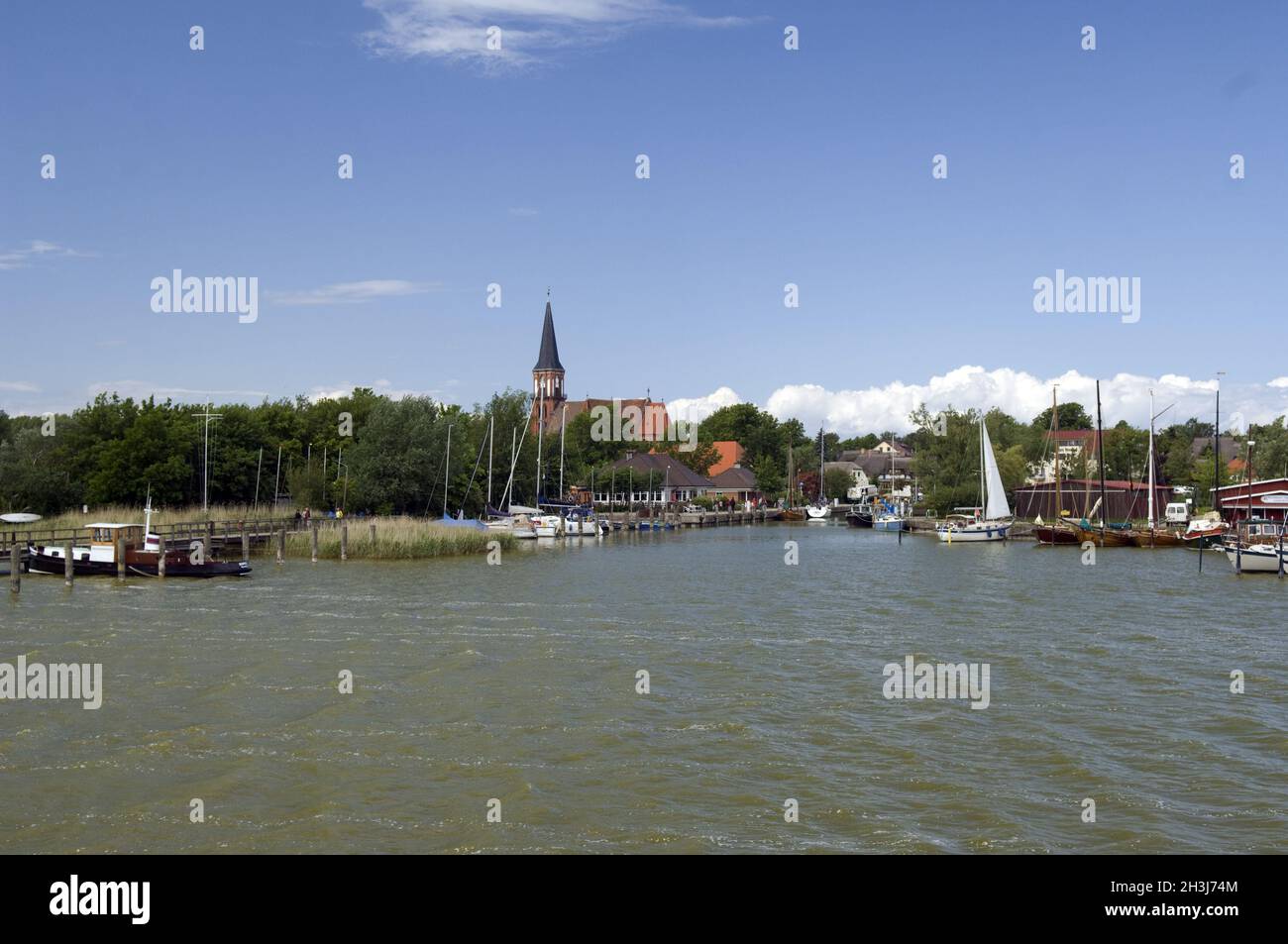 Wustrow harbour, Bodden, landscape Stock Photo - Alamy
