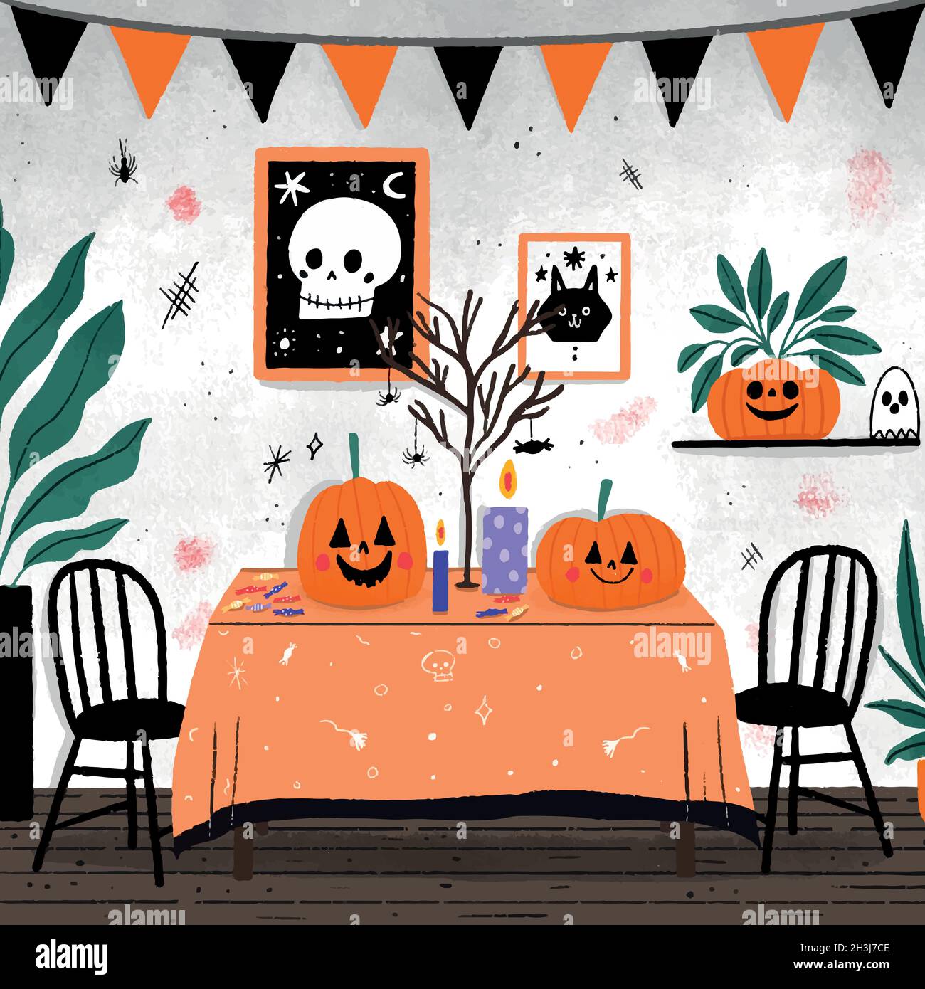 Scary ghost room Stock Vector Images - Alamy