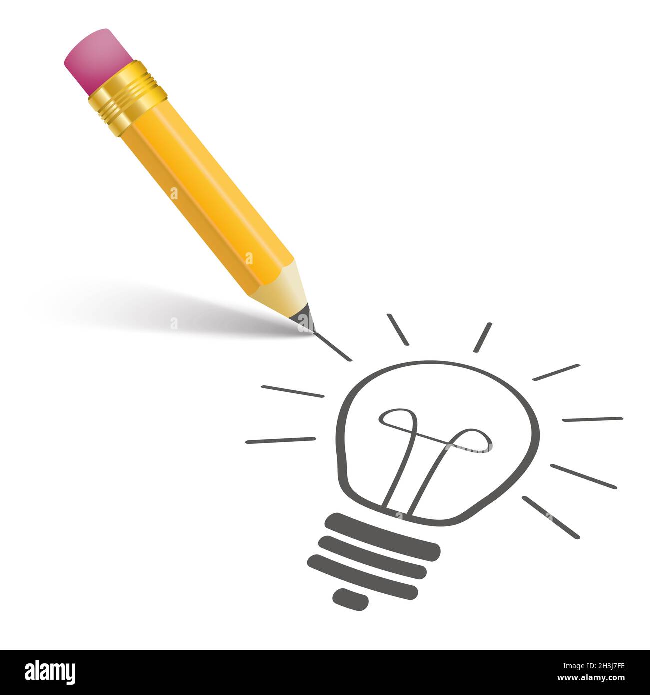 Pencil Shadow Bulb Stock Photo - Alamy