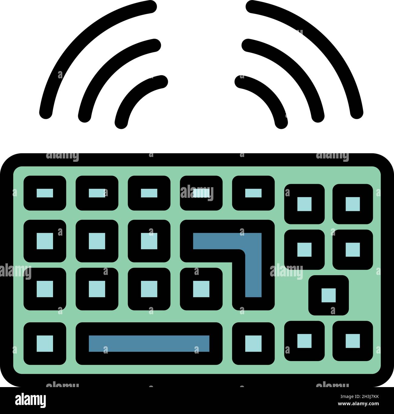 Workplace keyboard icon. Outline workplace keyboard vector icon color ...
