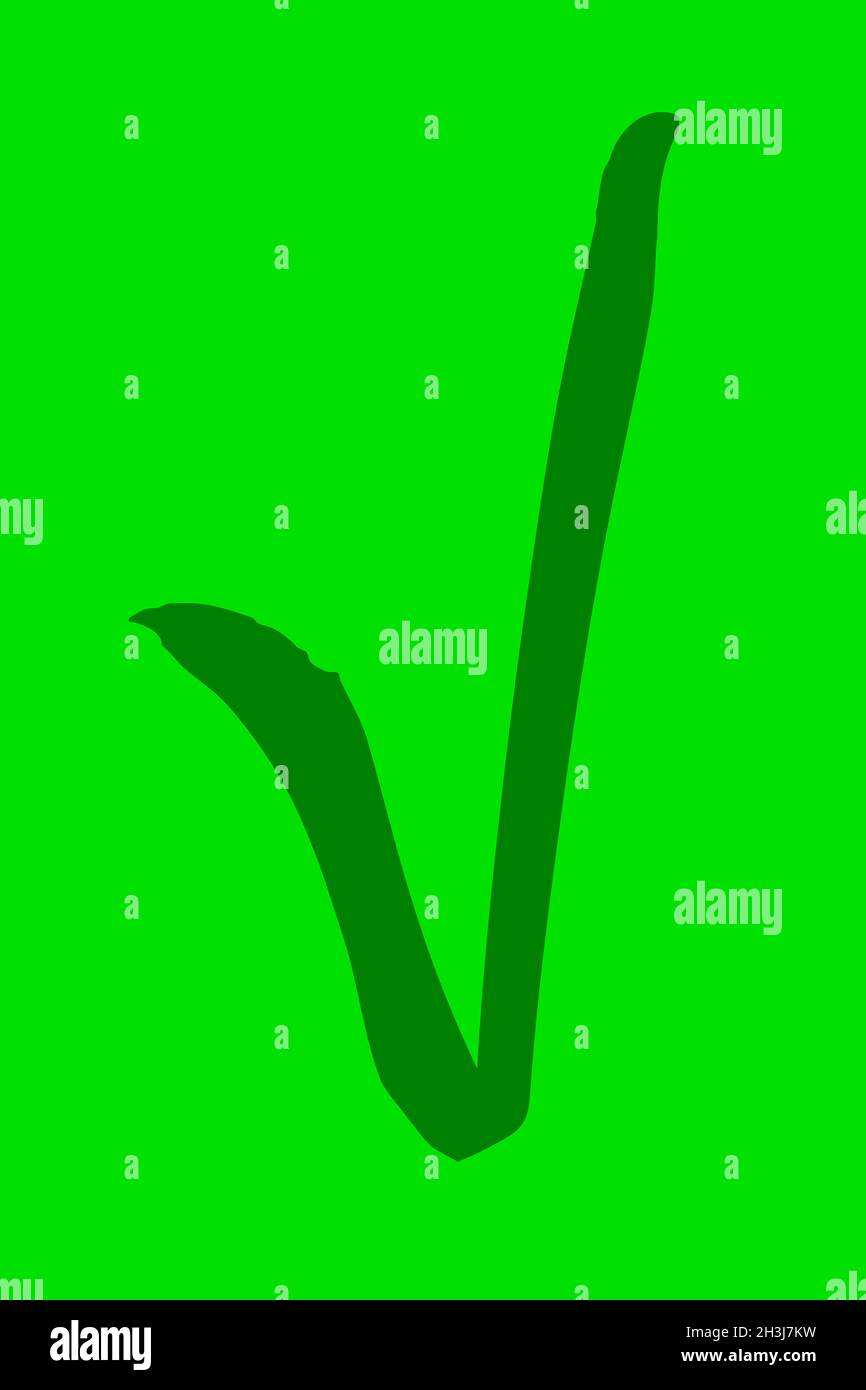 A green pass tick in a green tick box Stock Photo - Alamy