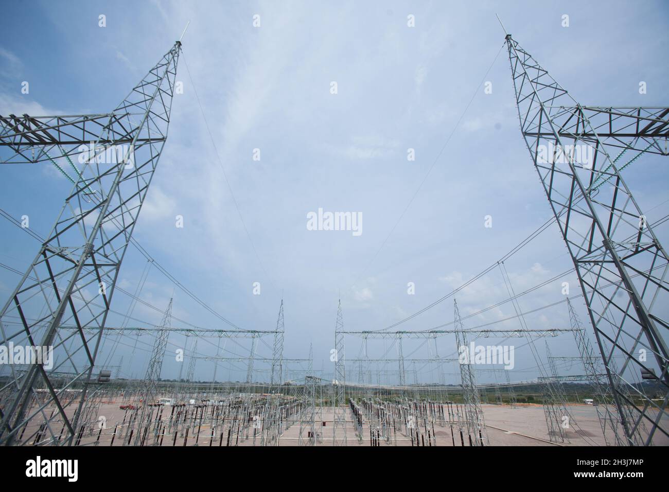 Industrial Power Lines and High Voltage Lines Electricity. High quality ...