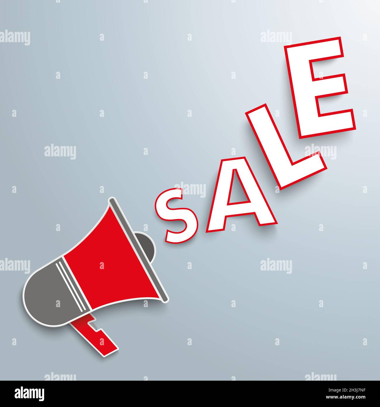 Red Bullhorn Sale Stock Photo - Alamy