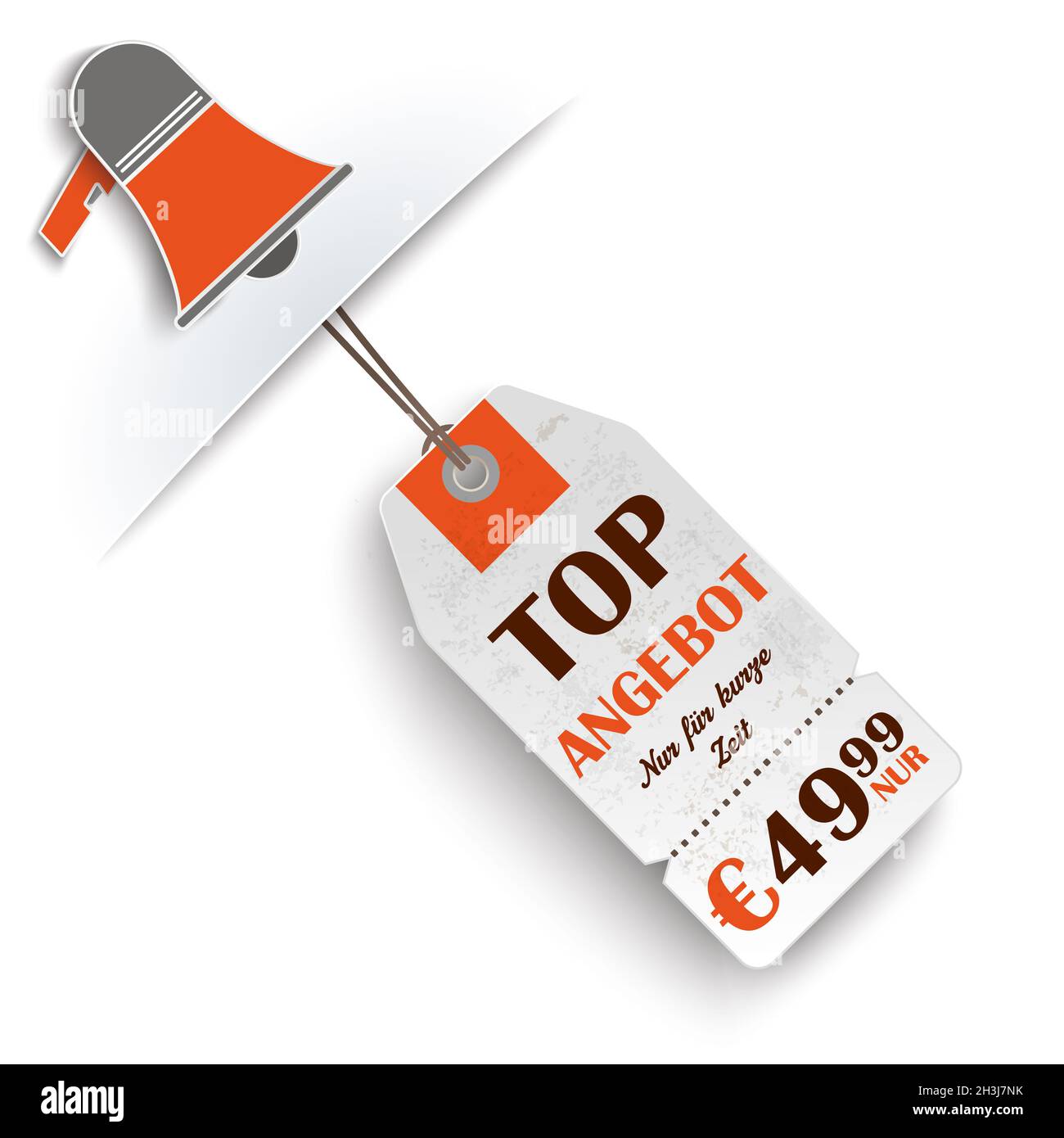Convert Bullhorn Price Sticker Angebot Stock Photo - Alamy