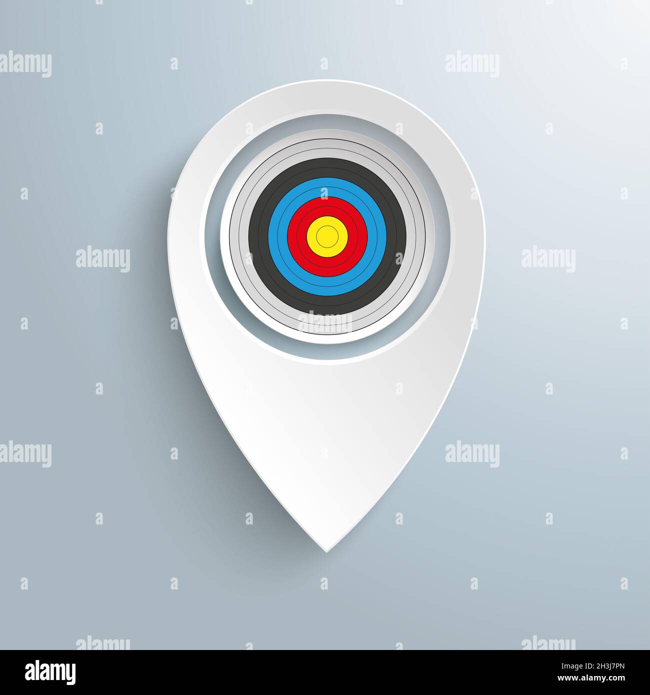 White Location Marker Target Stock Photo - Alamy