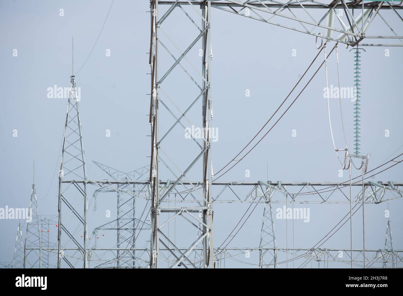 Industrial Power Lines and High Voltage Lines Electricity. High quality ...