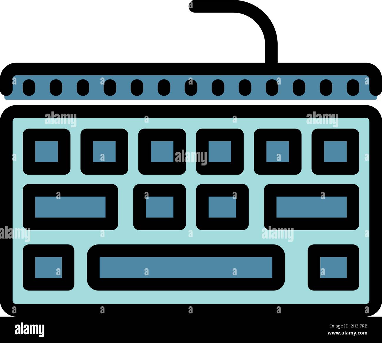Keyboard equipment icon. Outline keyboard equipment vector icon color ...