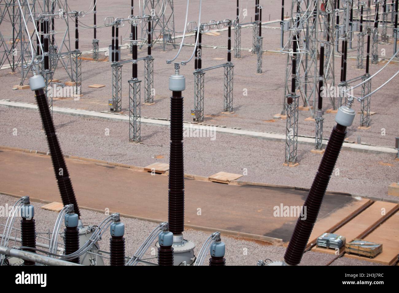 Industrial Power Lines and High Voltage Lines Electricity. High quality ...