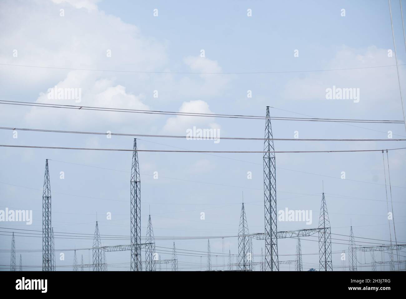 Industrial Power Lines and High Voltage Lines Electricity. High quality ...