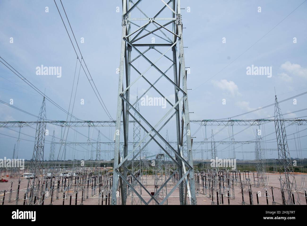 Industrial Power Lines and High Voltage Lines Electricity. High quality ...