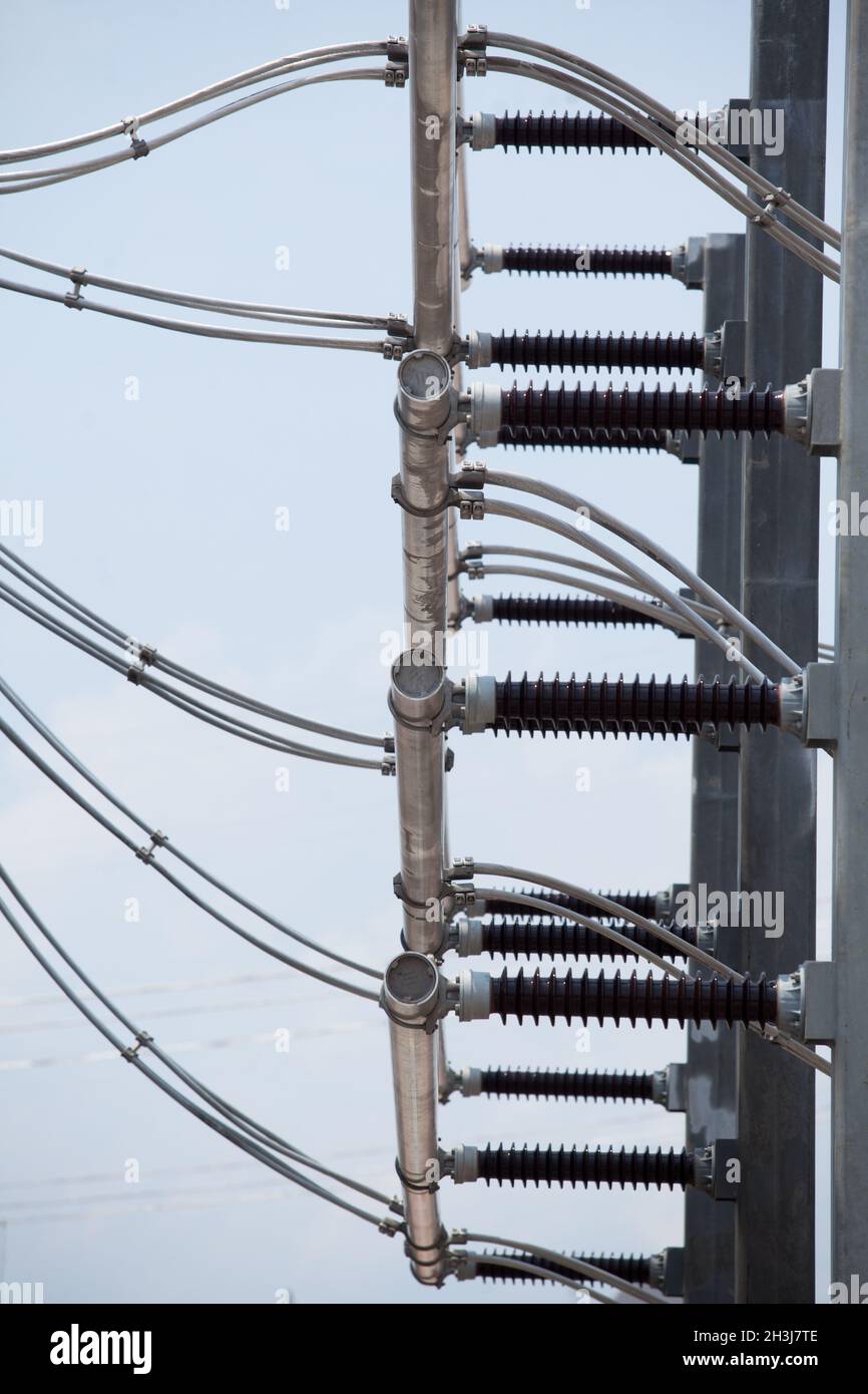 Industrial Power Lines and High Voltage Lines Electricity. High quality ...