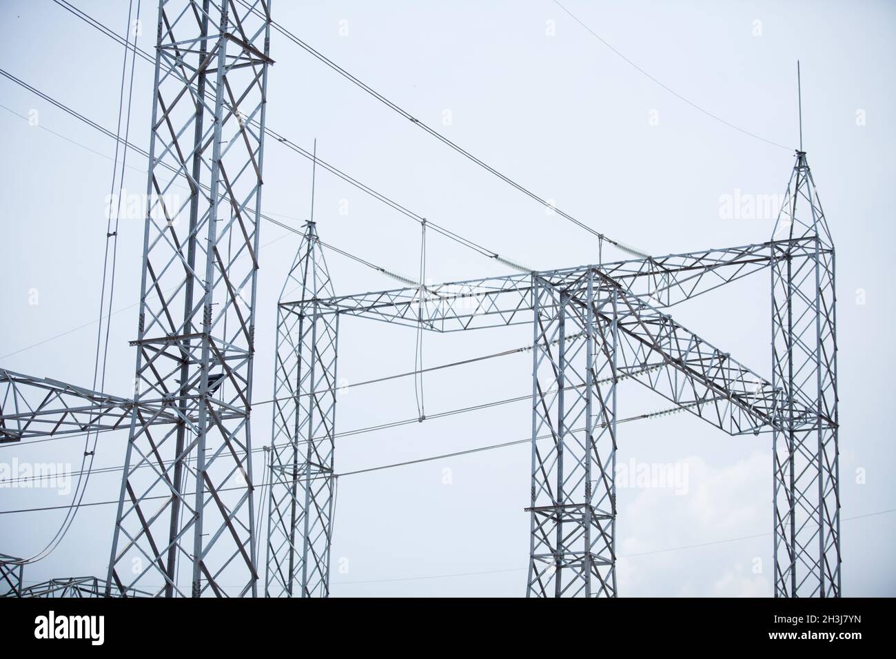 Industrial Power Lines and High Voltage Lines Electricity. High quality ...