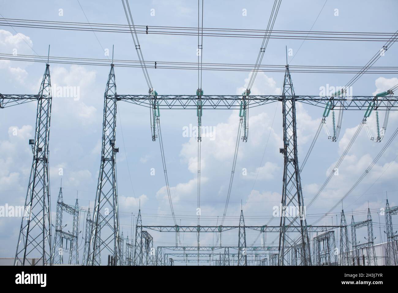 Industrial Power Lines and High Voltage Lines Electricity. High quality ...