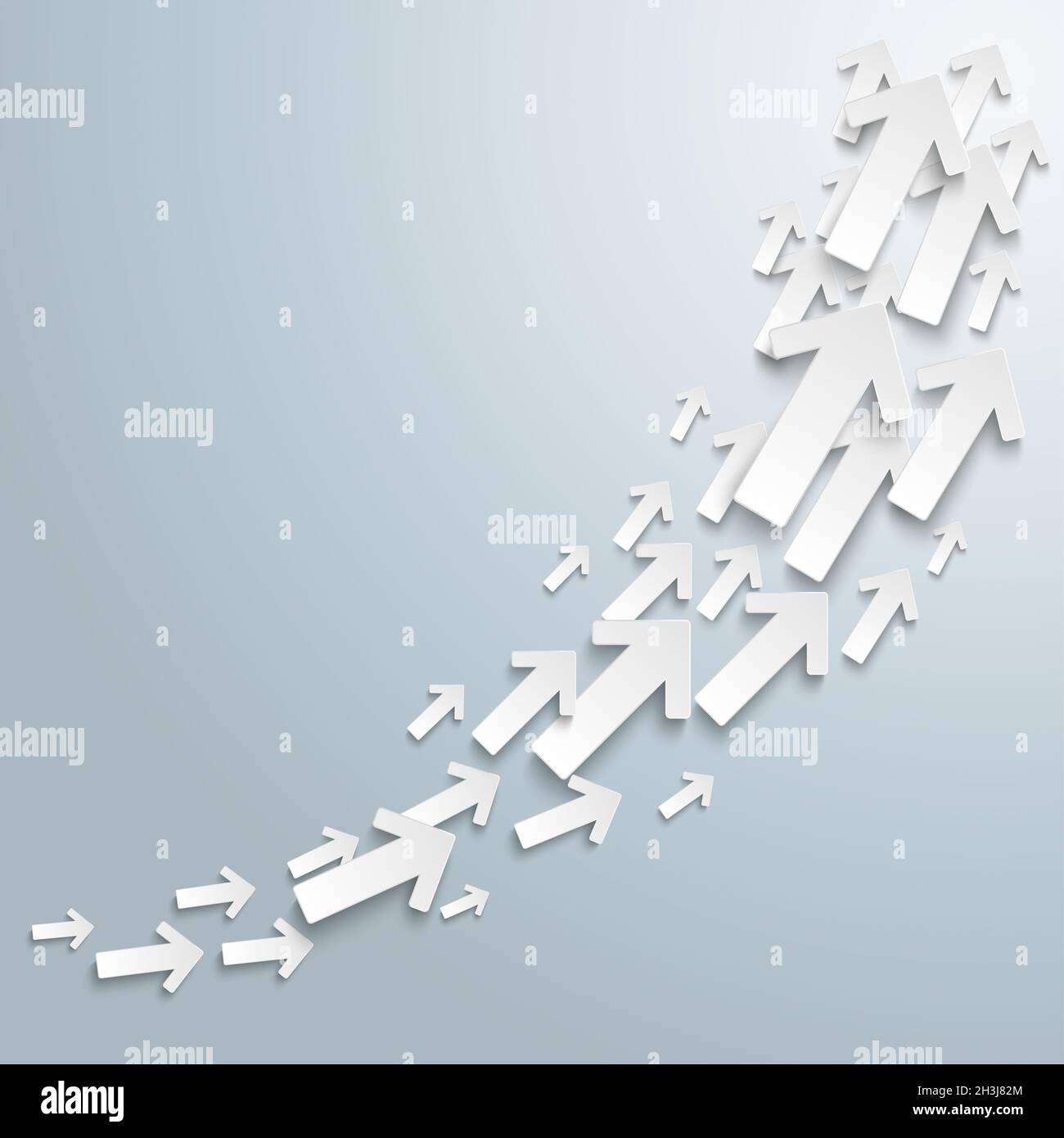 White Arrows Growth Chart Stock Photo - Alamy