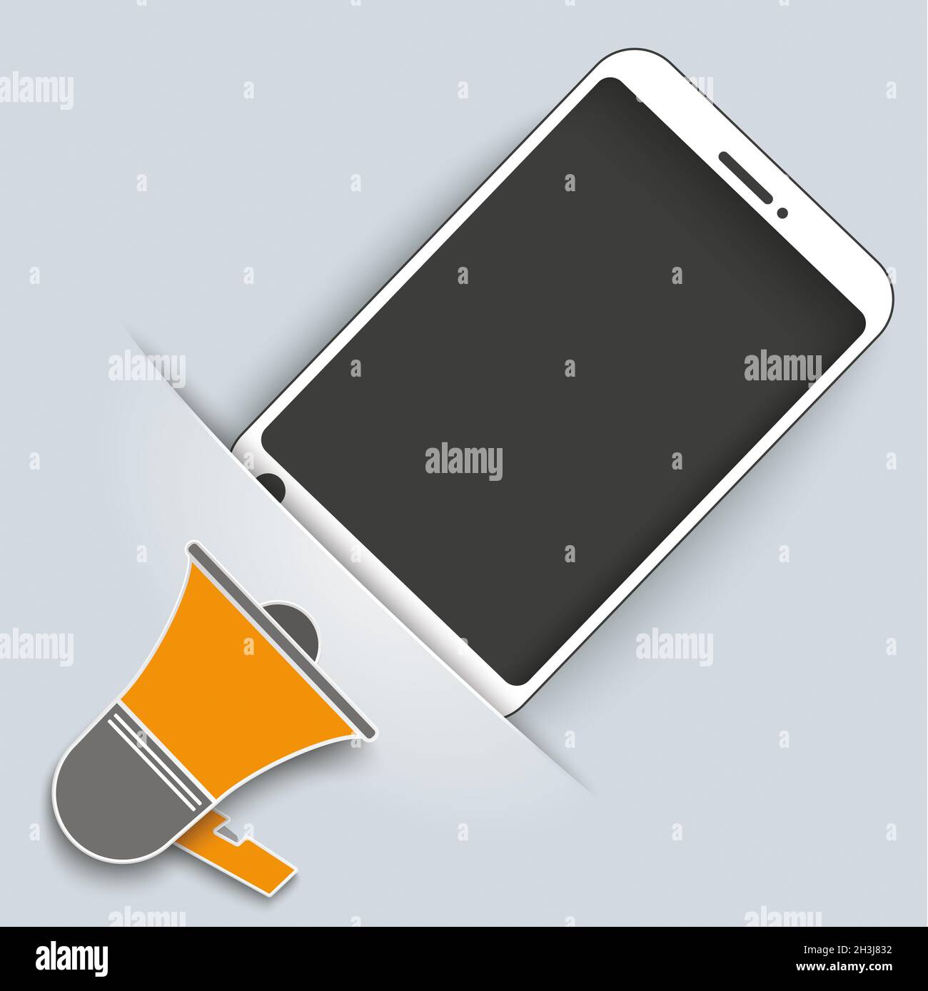 Convert Smartphone Bullhorn Stock Photo - Alamy