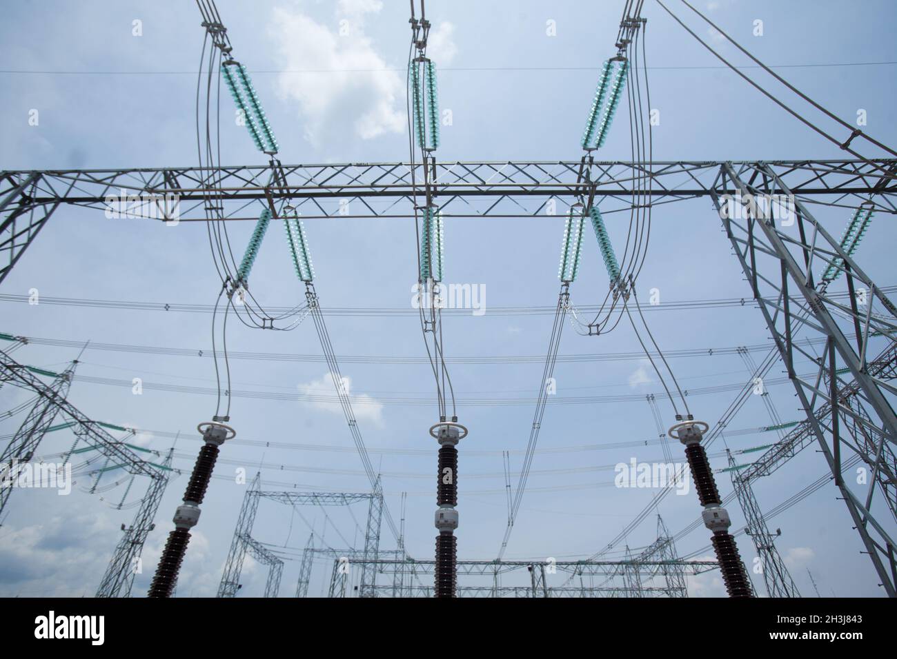 Industrial Power Lines and High Voltage Lines Electricity. High quality ...