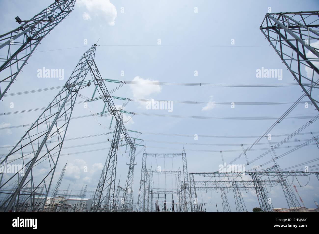 Industrial Power Lines and High Voltage Lines Electricity. High quality ...