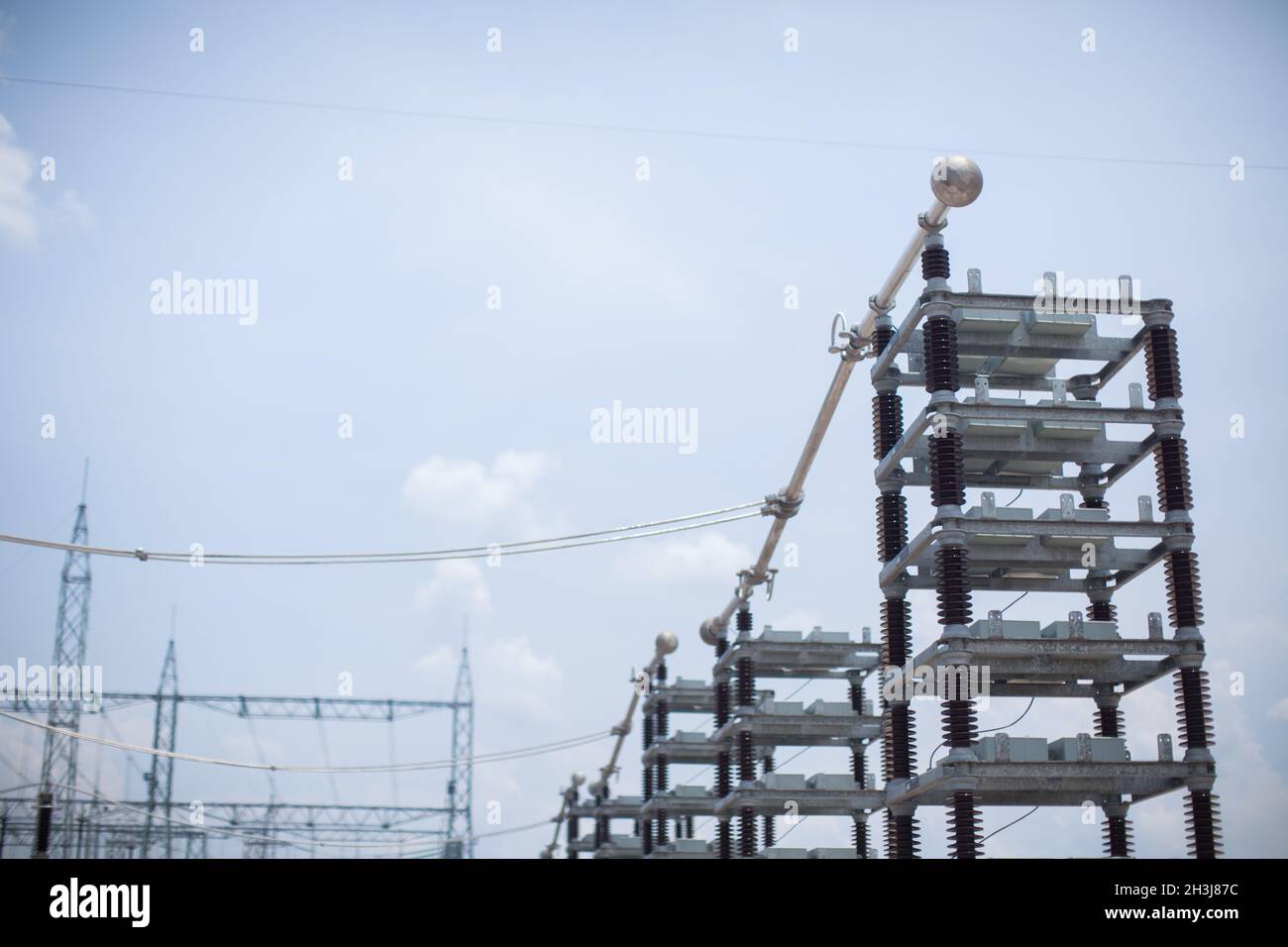 Industrial Power Lines and High Voltage Lines Electricity. High quality ...