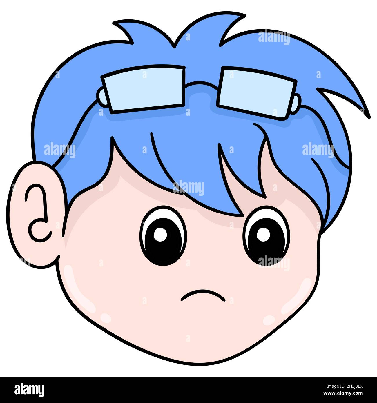 Blue Male Head Wearing Glasses On The Head Stock Vector Image And Art Alamy