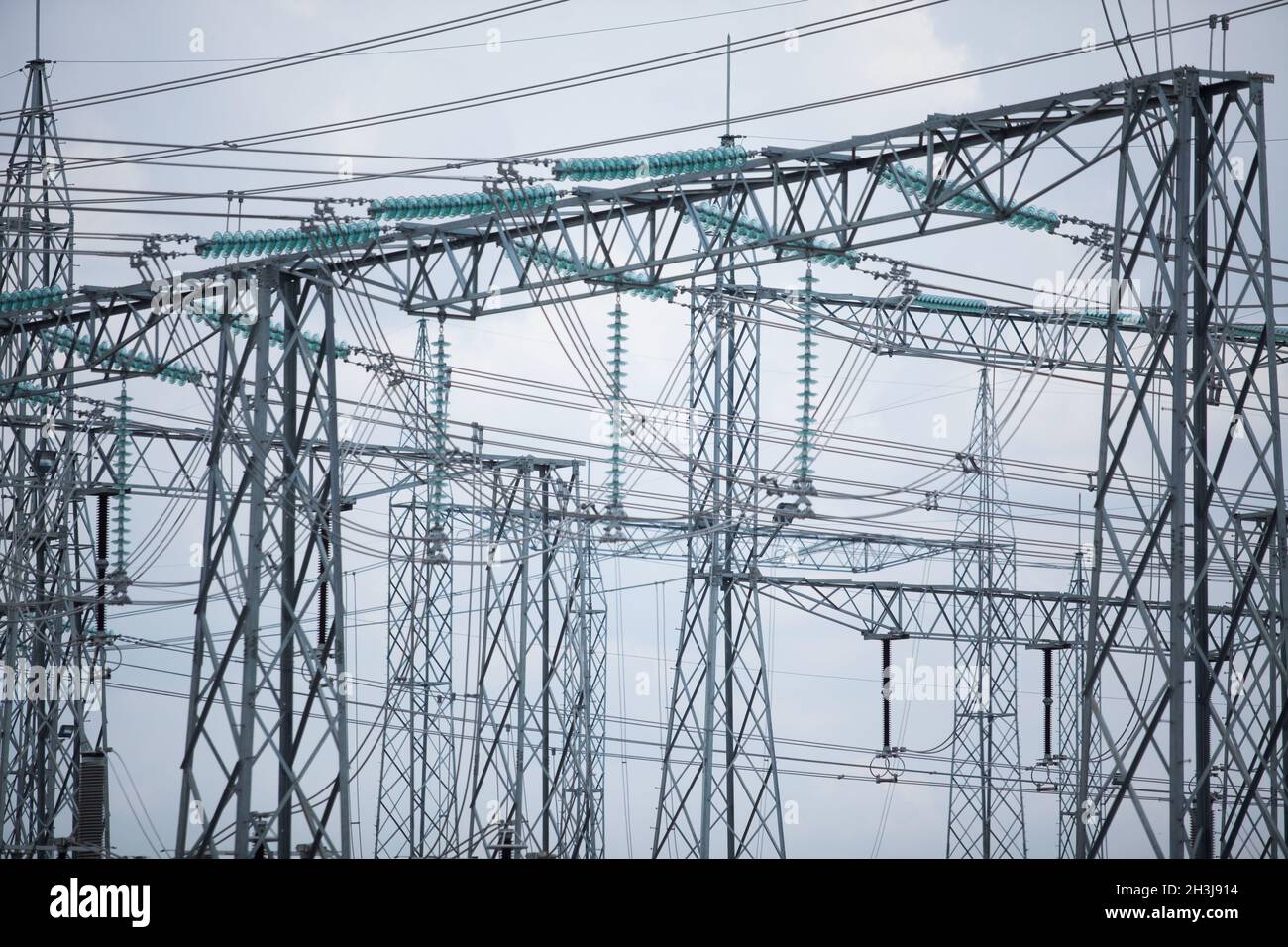 Industrial Power Lines and High Voltage Lines Electricity. High quality ...