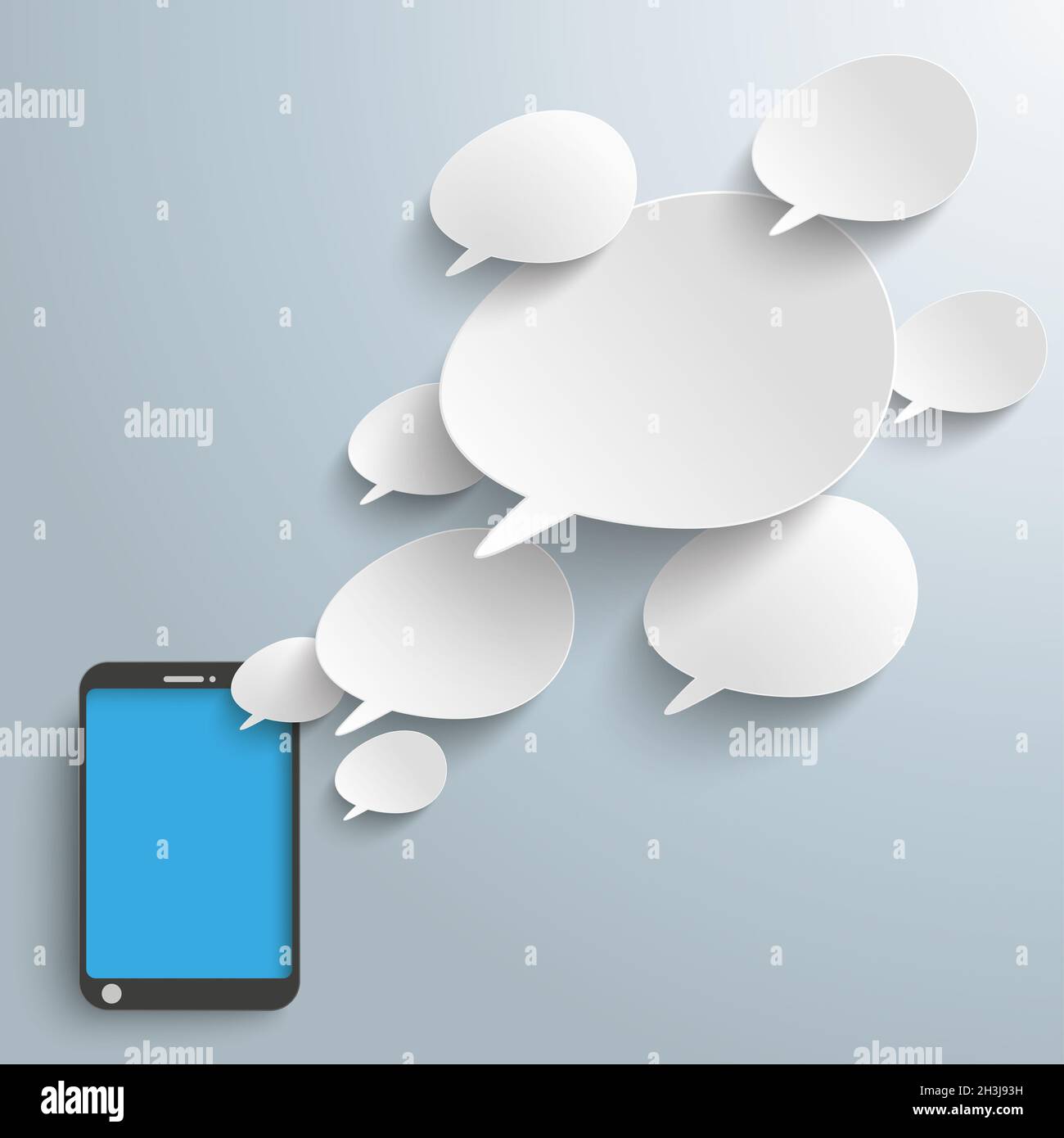 Bevel Speech Bubbles Smartphone PiAd Stock Photo - Alamy