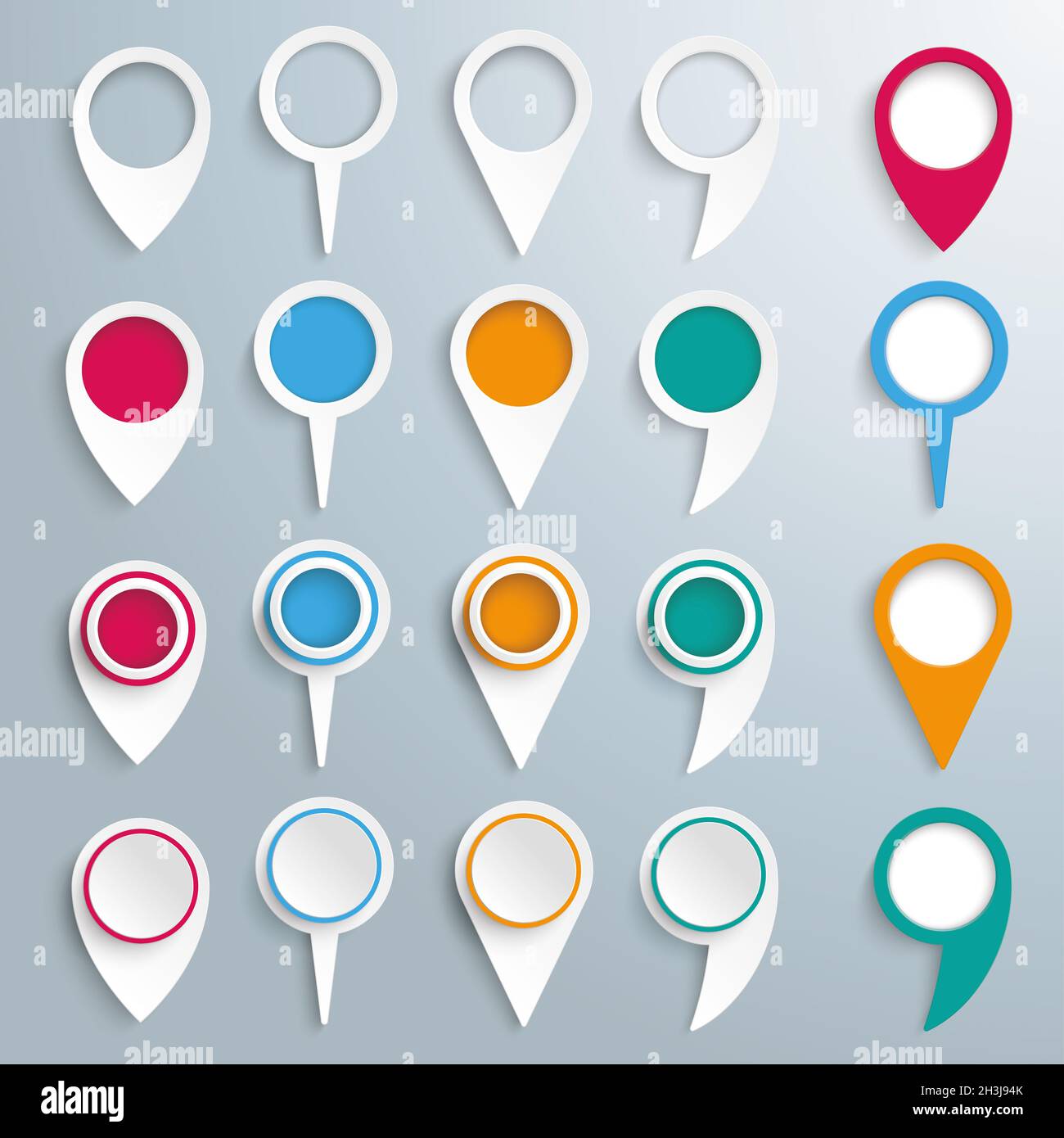 Set Of Circle Pointers Stock Photo - Alamy