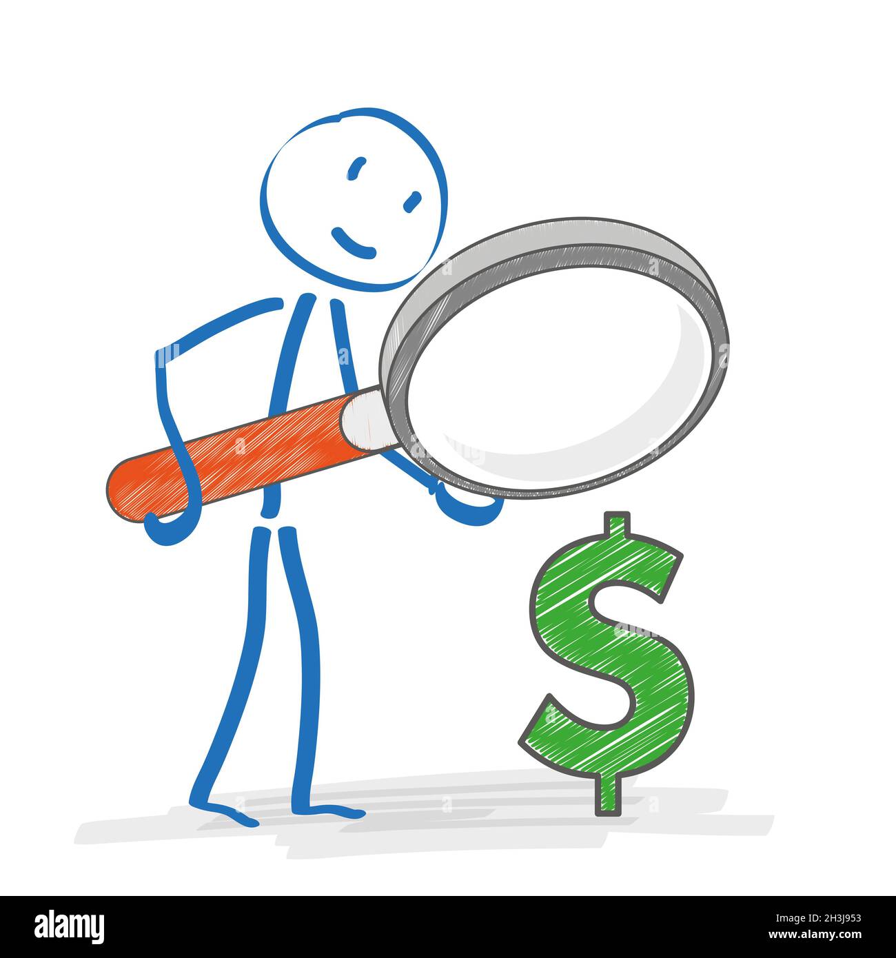 Stickmen Loupe Dollar Stock Photo - Alamy Stickmen Loupe Dollar Stock Photo - Alamy