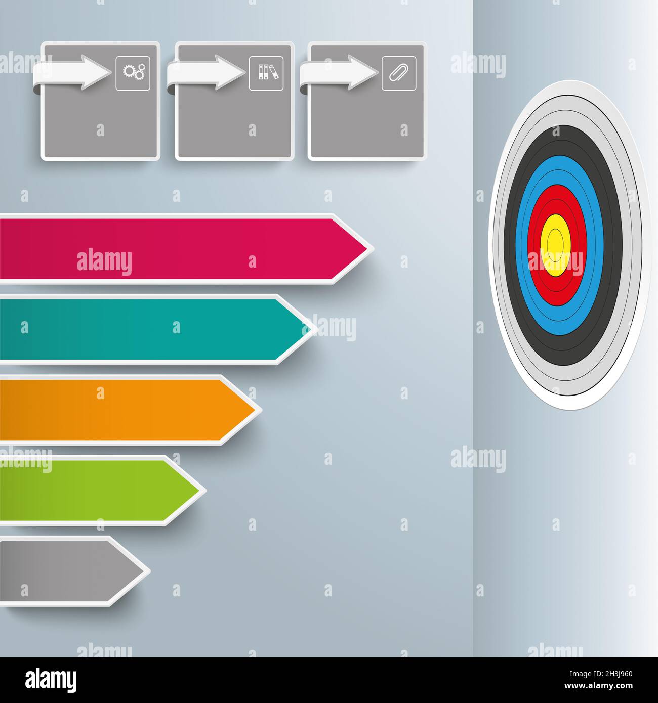 Colored Broken Arrows Target Rectangles PiAd Stock Photo - Alamy