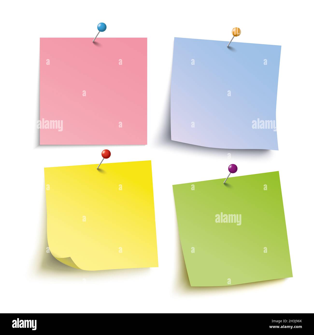 4 Colored Sticks 4 Tacks Stock Photo - Alamy