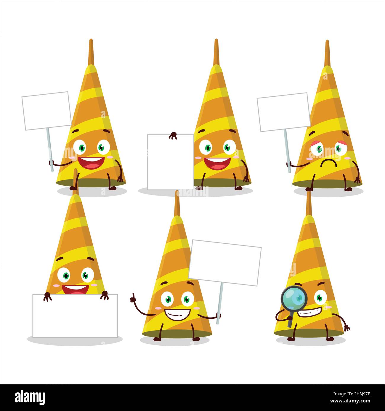 Long trumpet cartoon character bring information board. Vector ...