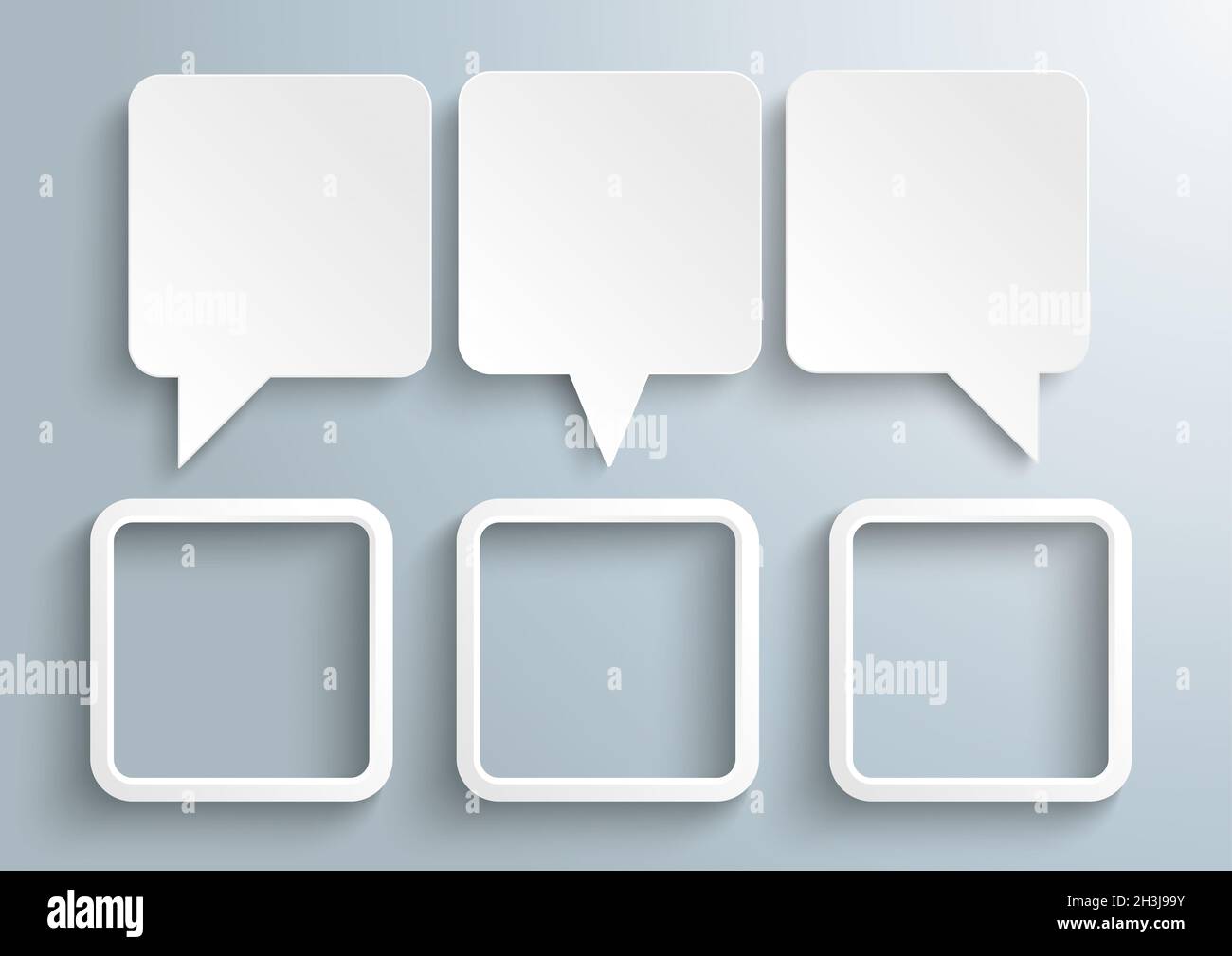 3 Rectangle Speech Balloons Frames PiAd Stock Photo - Alamy