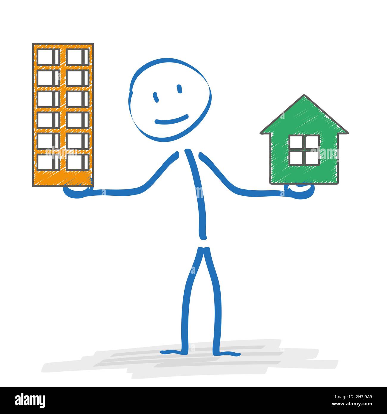 Stickman House Or Apartment Stock Photo - Alamy