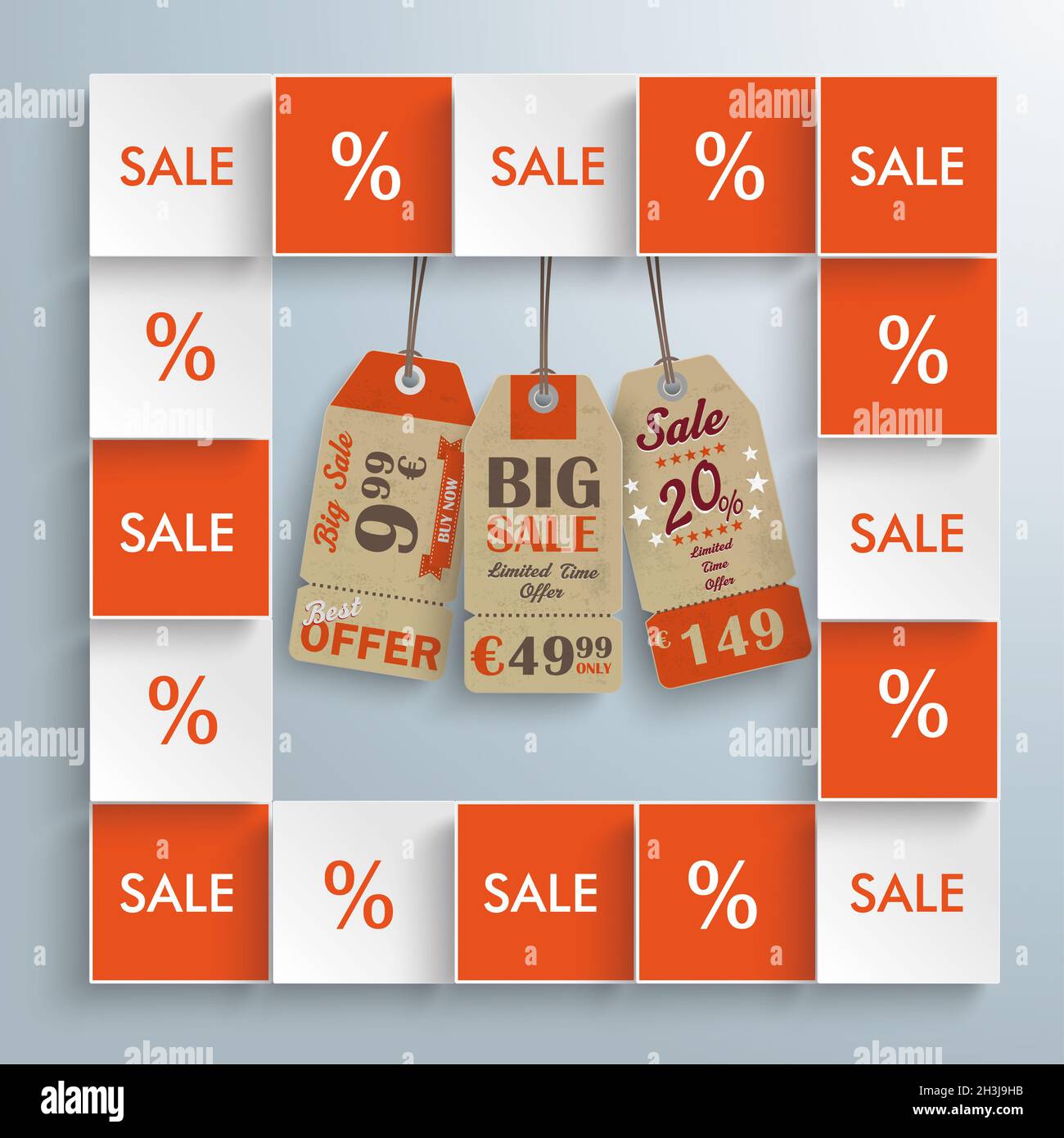 Colored Squares Price Stickers Infographic Stock Photo - Alamy